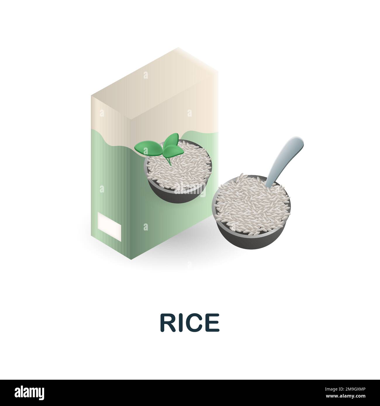 Rice icon. 3d illustration from food market collection. Creative Rice ...