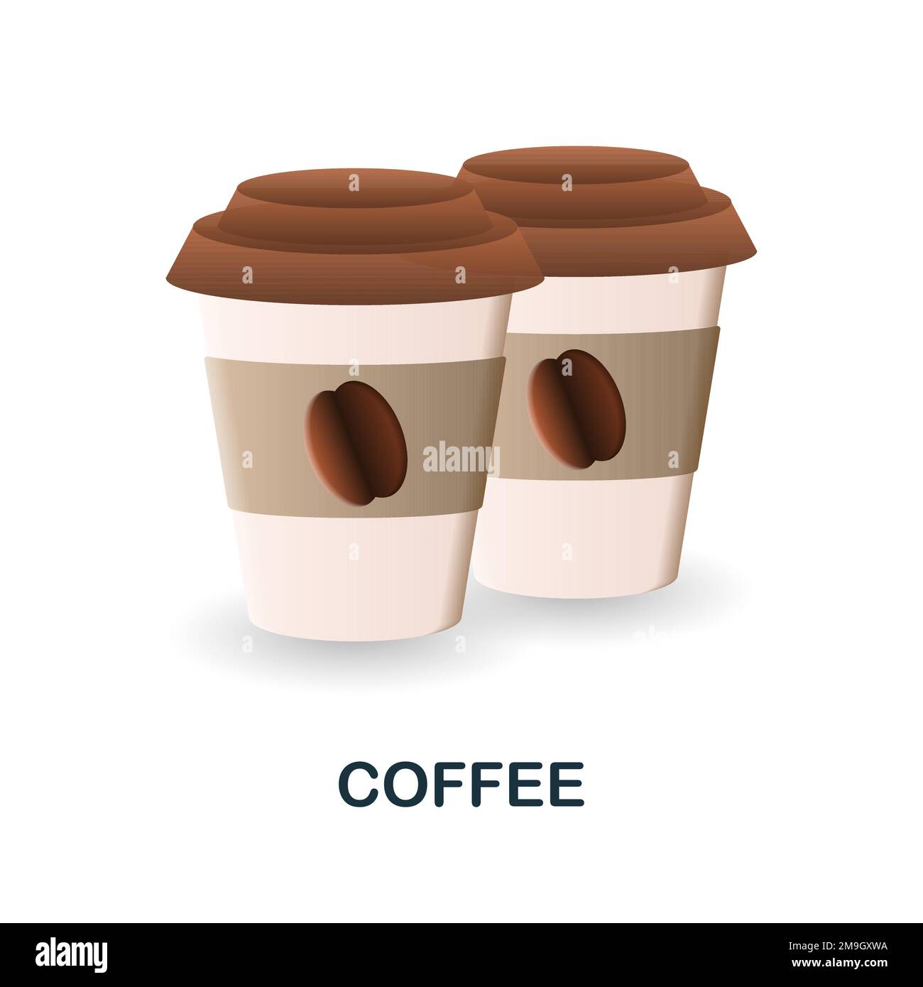 Coffee icon. 3d illustration from fast food collection. Creative Coffee ...