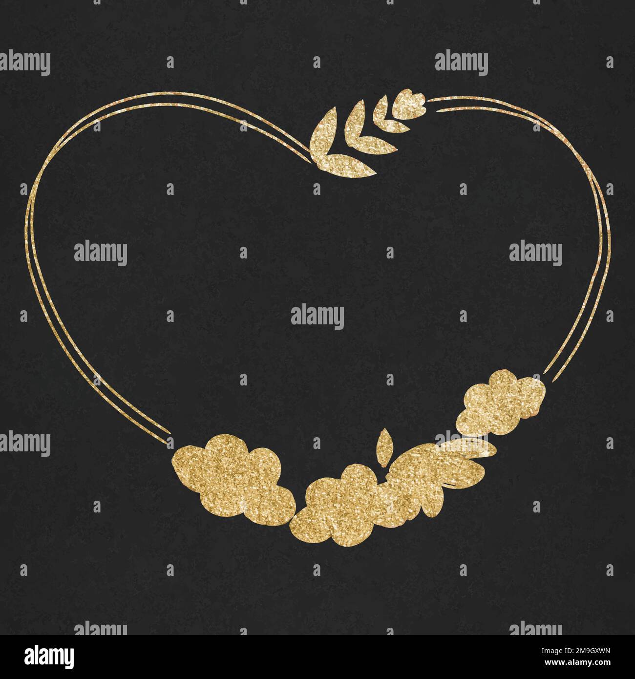 Vector golden botanical heart shaped frame Stock Vector Image & Art - Alamy