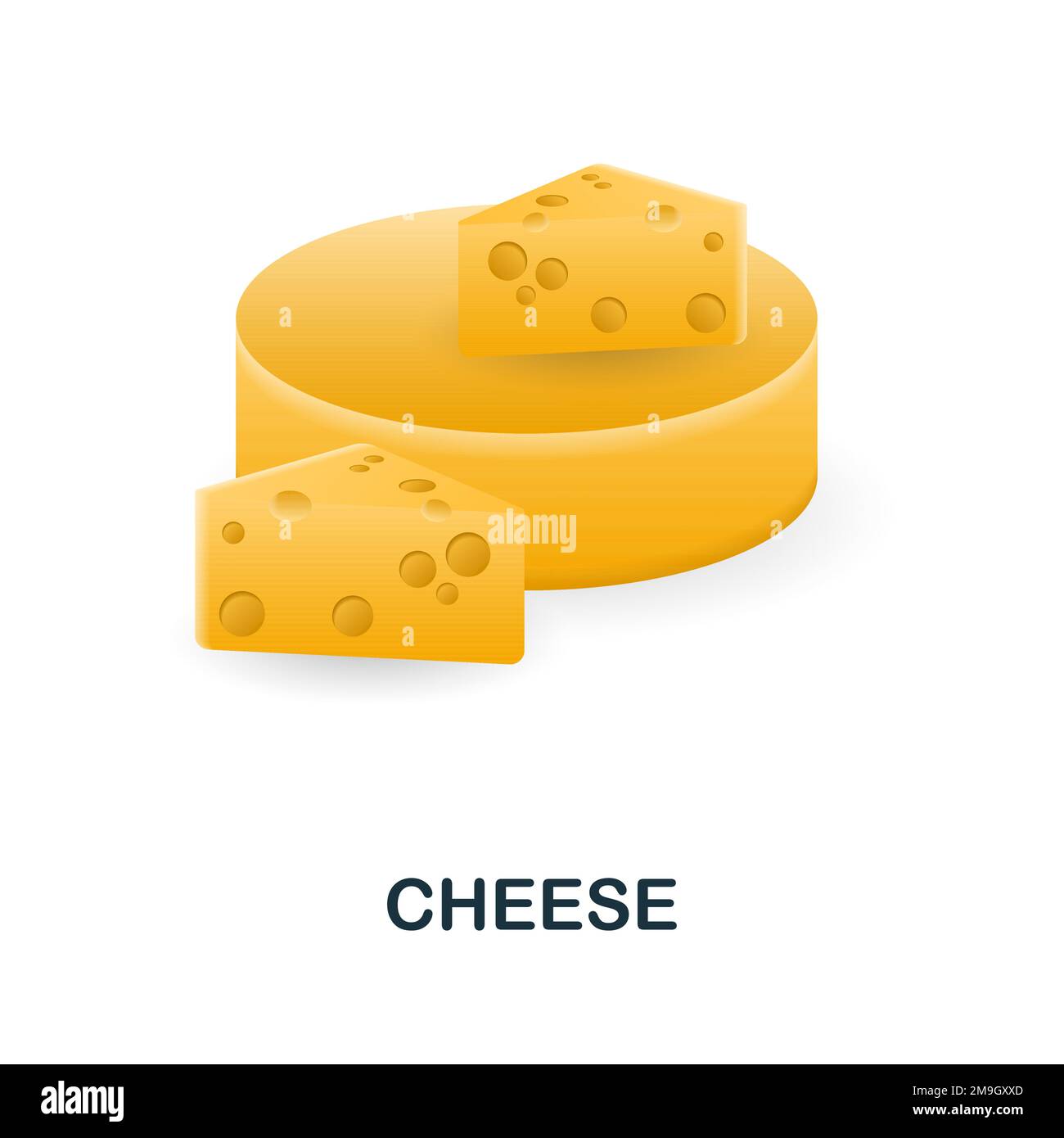 Cheese icon. 3d illustration from food market collection. Creative ...