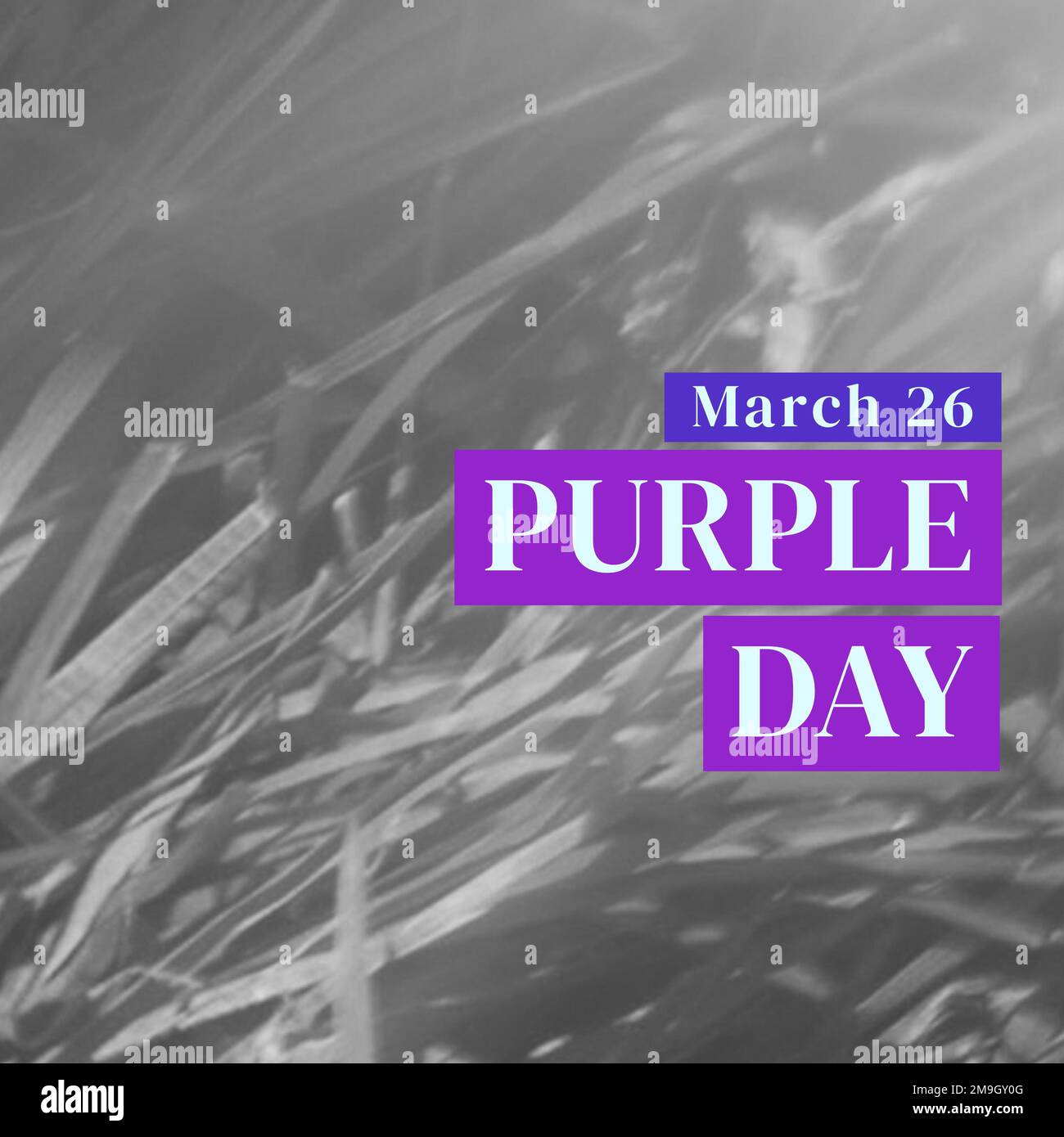 Illustrative image of 26 march and purple day text isolated against ...