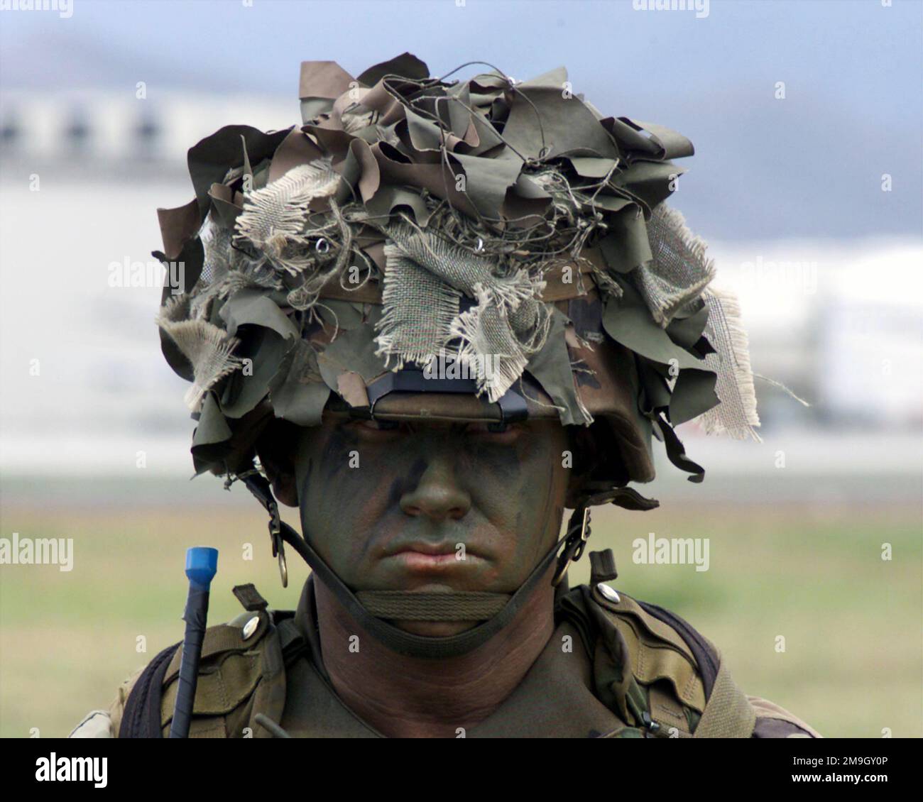 Close up of a Marine assigned to USMC, 3rd Battalion, 3rd Marine ...