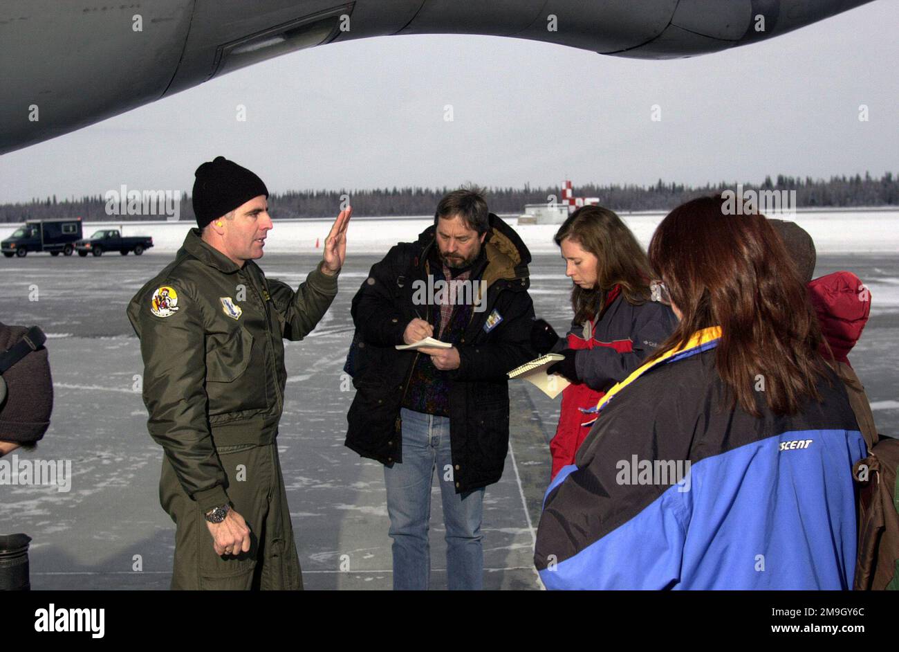 CHIEF Boom Operator, CHIEF MASTER Sergeant Mark McGrath (left) informs ...