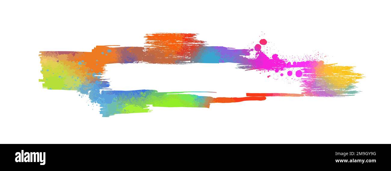 Abstraction colored blots. Rainbow colors. Frame for text with a brush ...