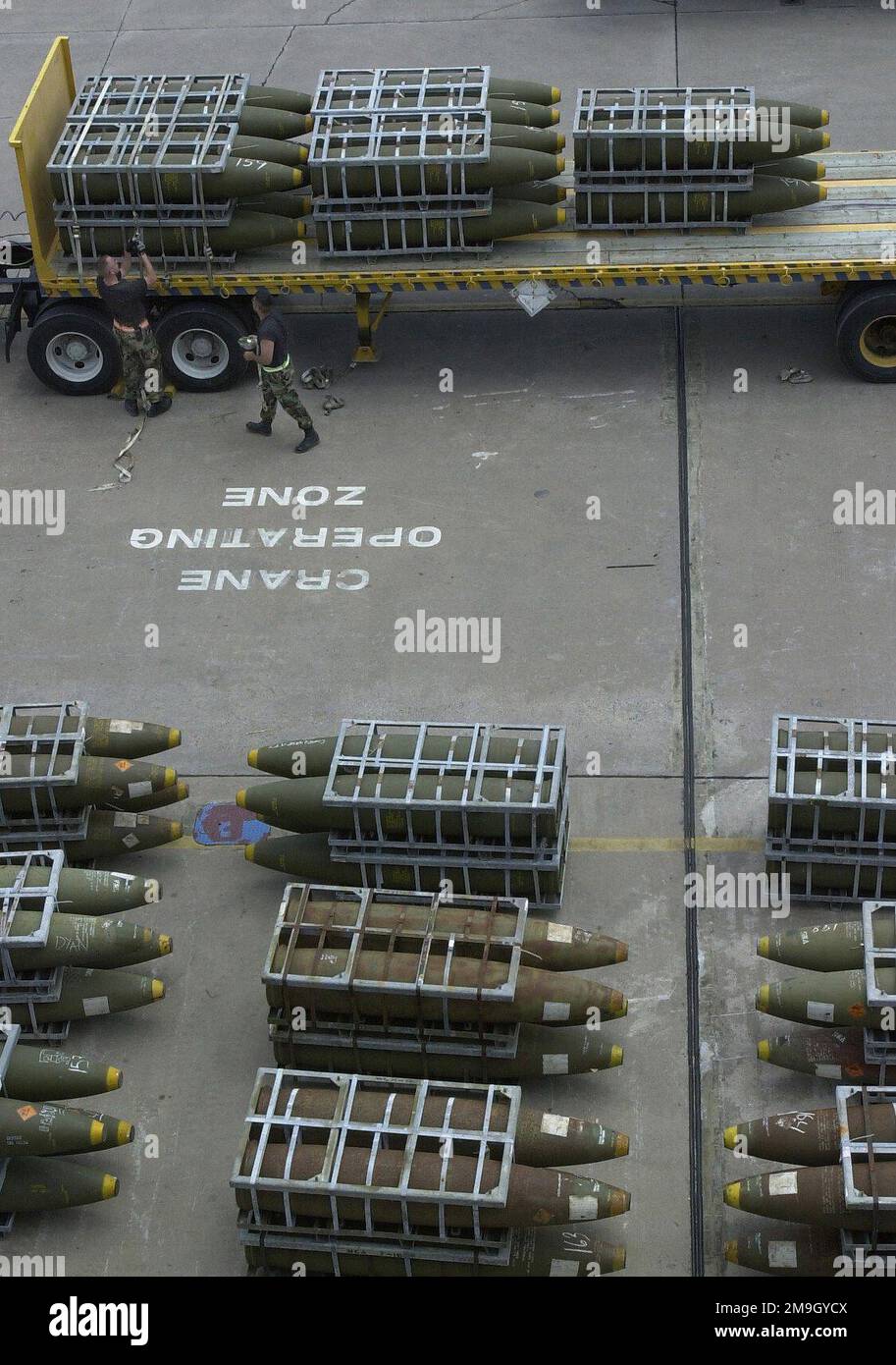 Air Force members from the 28th Air Expeditionary Wing secure Mk-84 ...