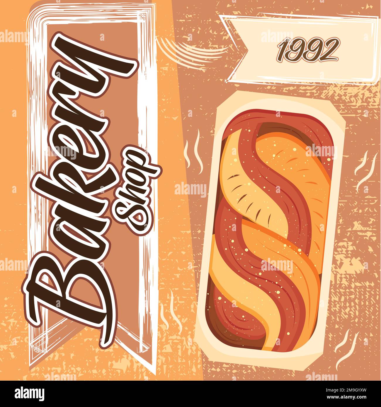Colored retro bakery shop label with bread Vector Stock Vector Image ...