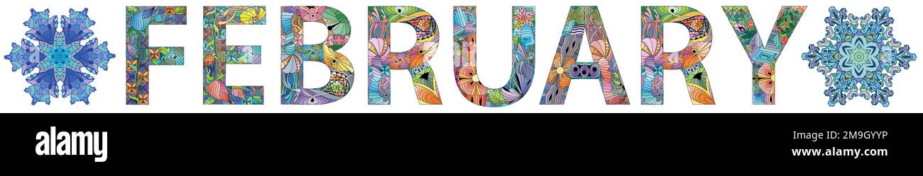 The month of february drawing hi-res stock photography and images - Alamy