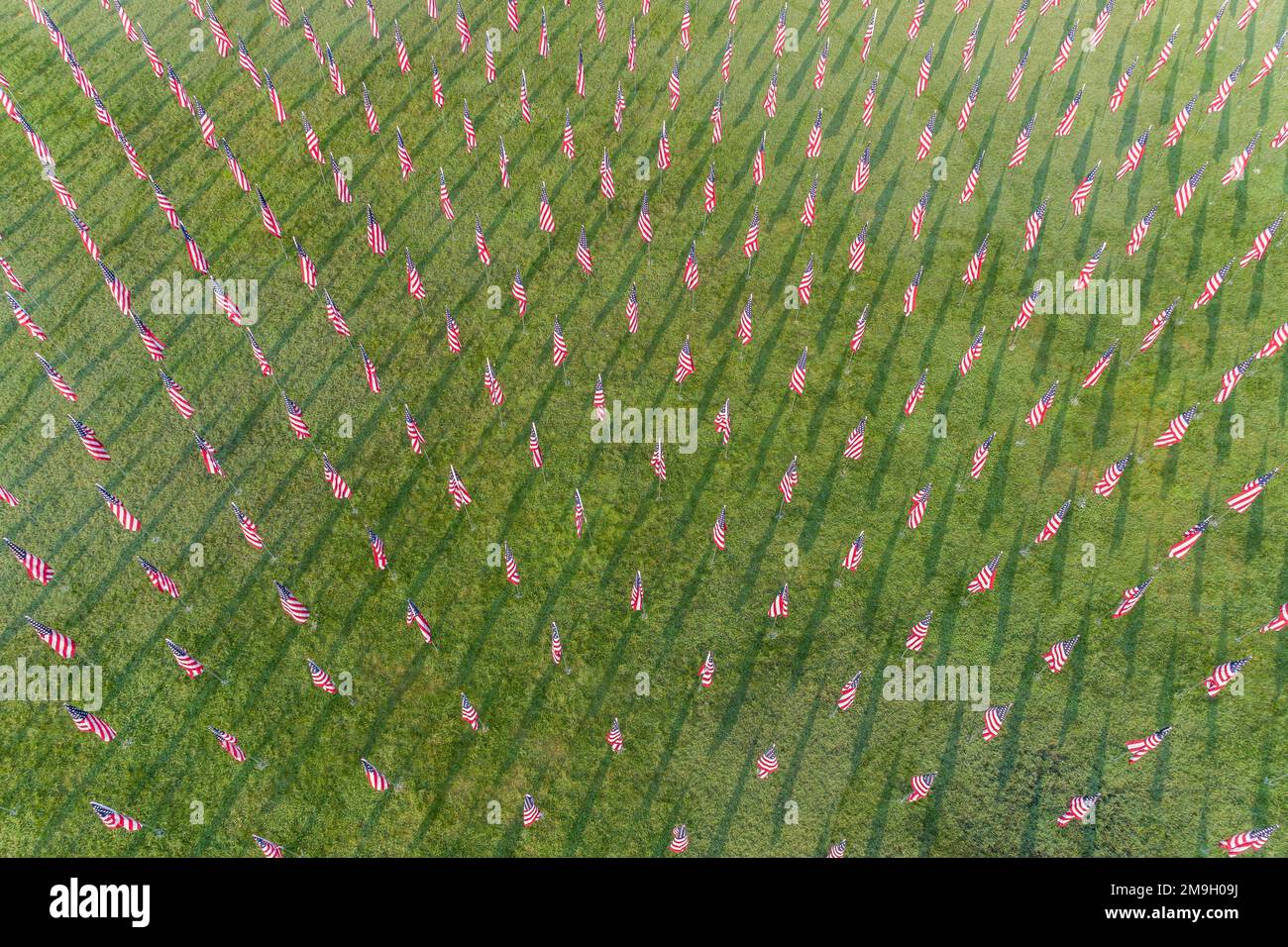 65095-03509 Aerial of Flags of Valor display on Art Hill by St. Louis ...