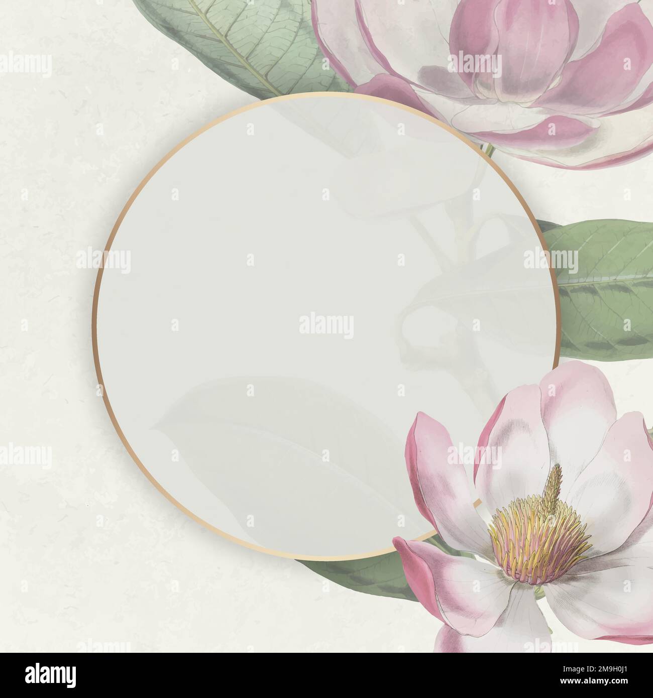 Pink blooming floral frame vector Stock Vector Image & Art - Alamy