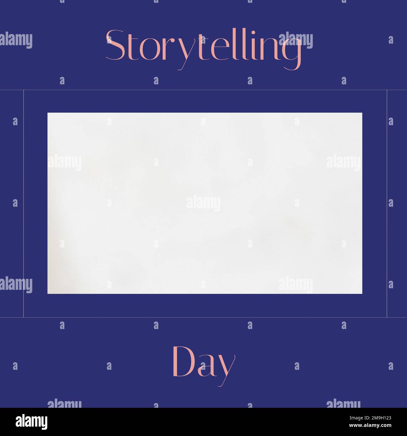 Composition of storytelling day text over white background with copy ...