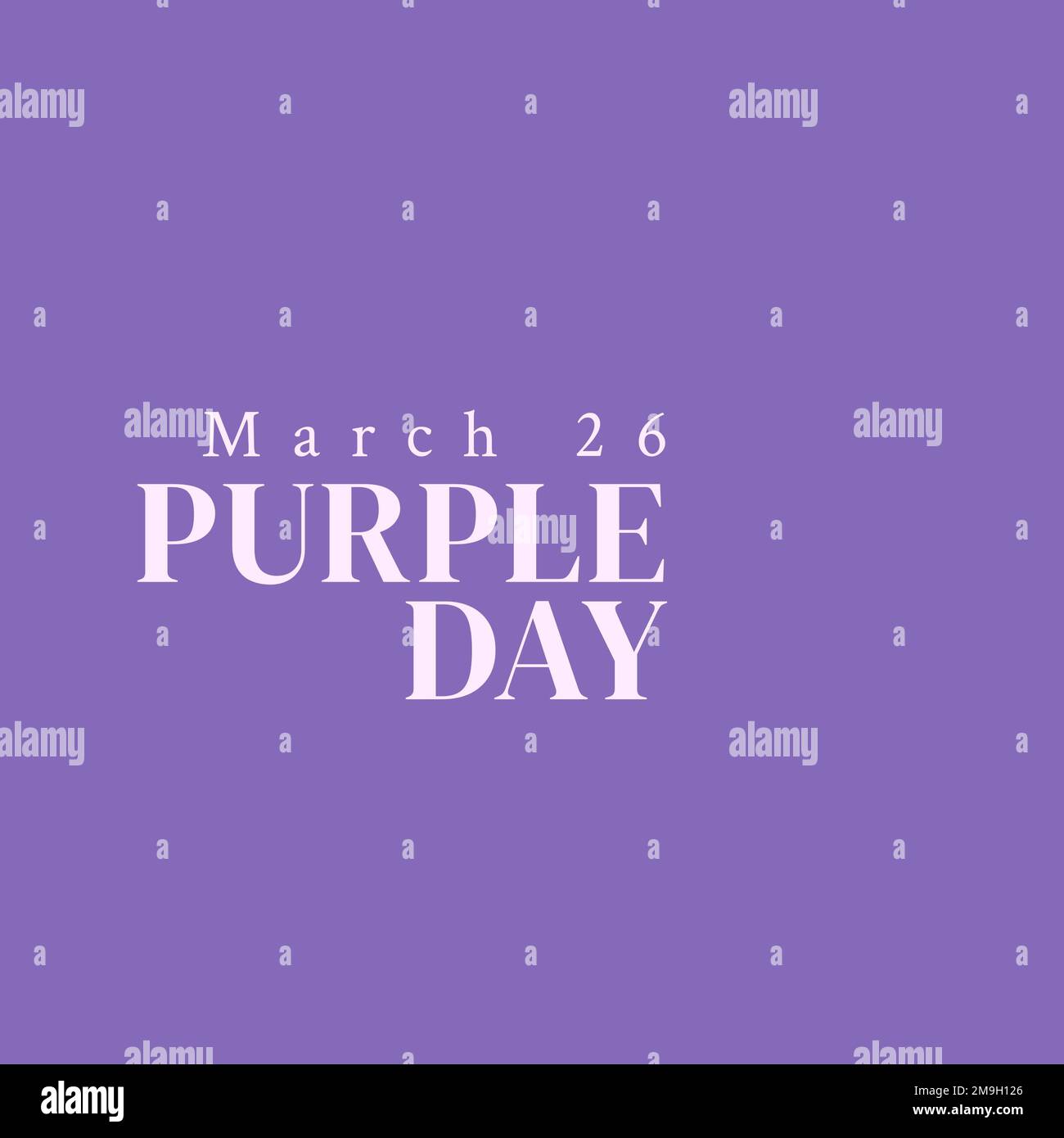 Illustration of 26 march and purple day text isolated on purple ...