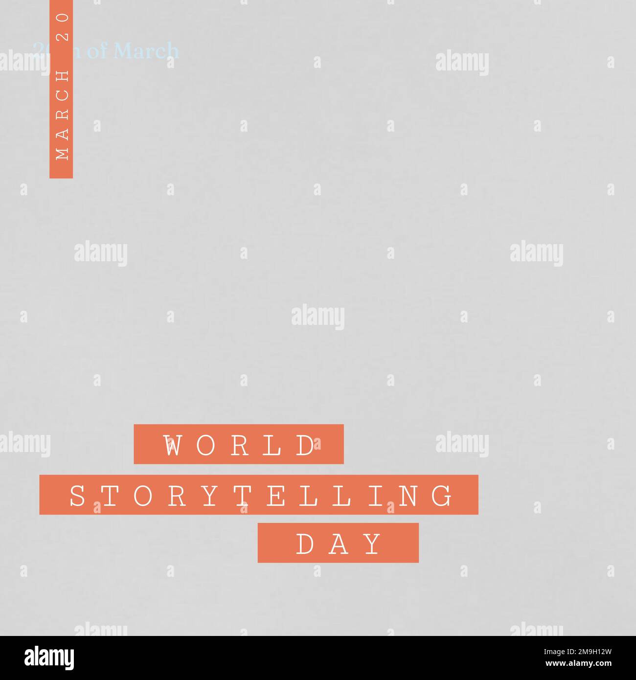 Composition of world storytelling day text over grey background with ...