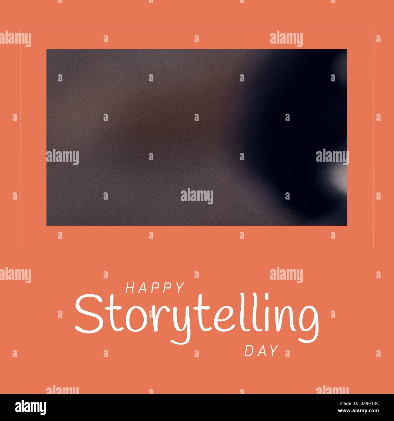 Composition of happy storytelling day text over blurred background with ...