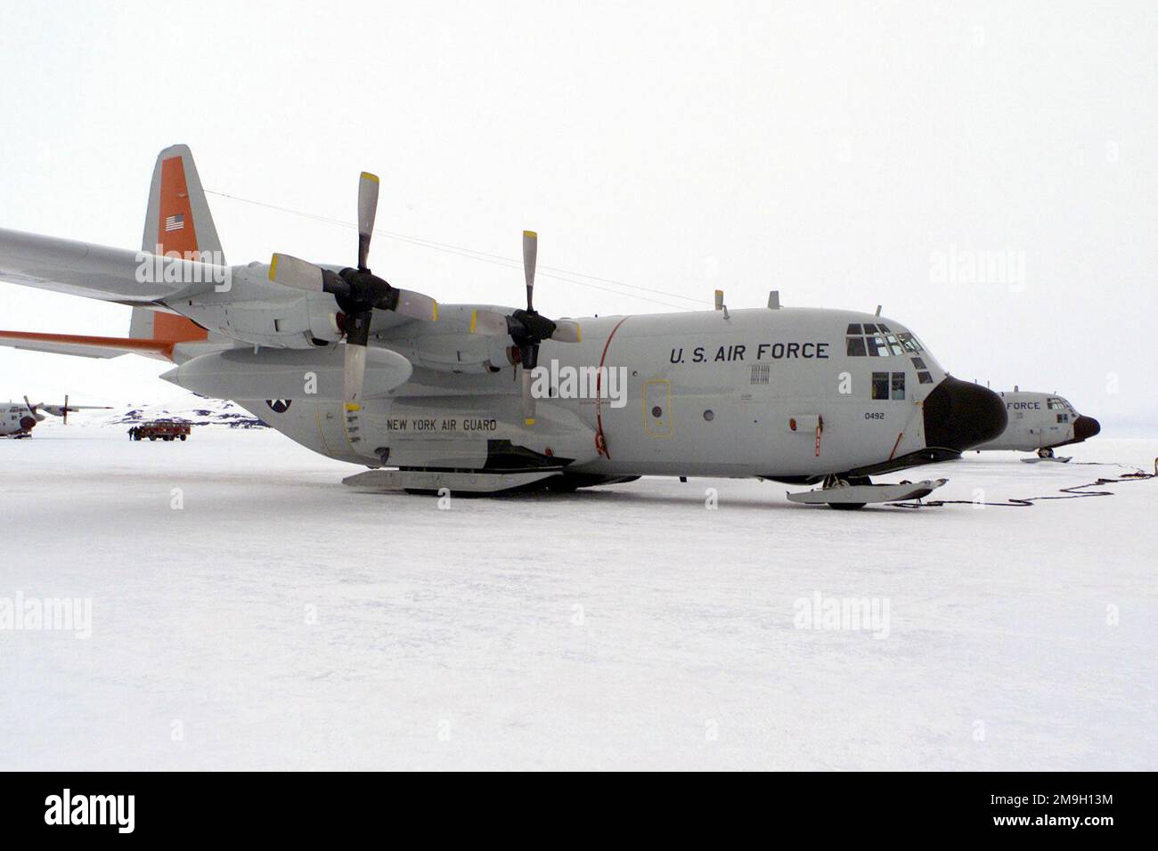 Lockheed LC-130Hs equipped with landing skis, operated by the 109th ...
