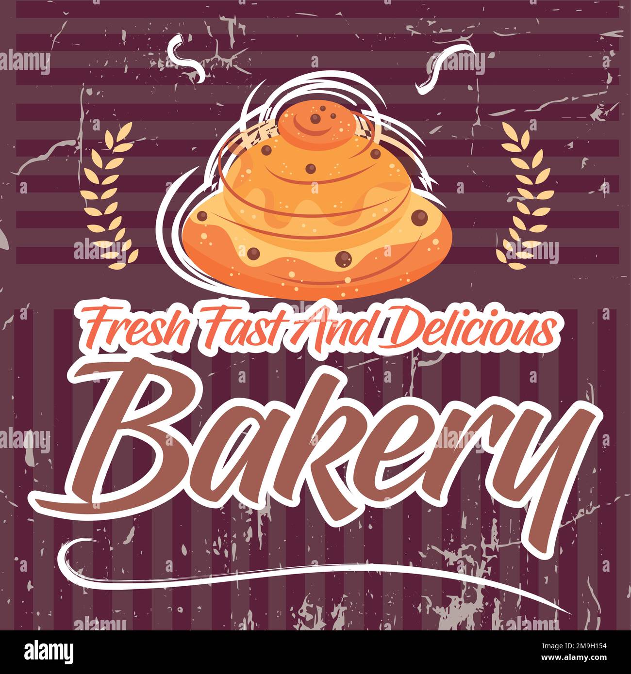 Colored retro bakery shop poster with bakery products Vector Stock ...