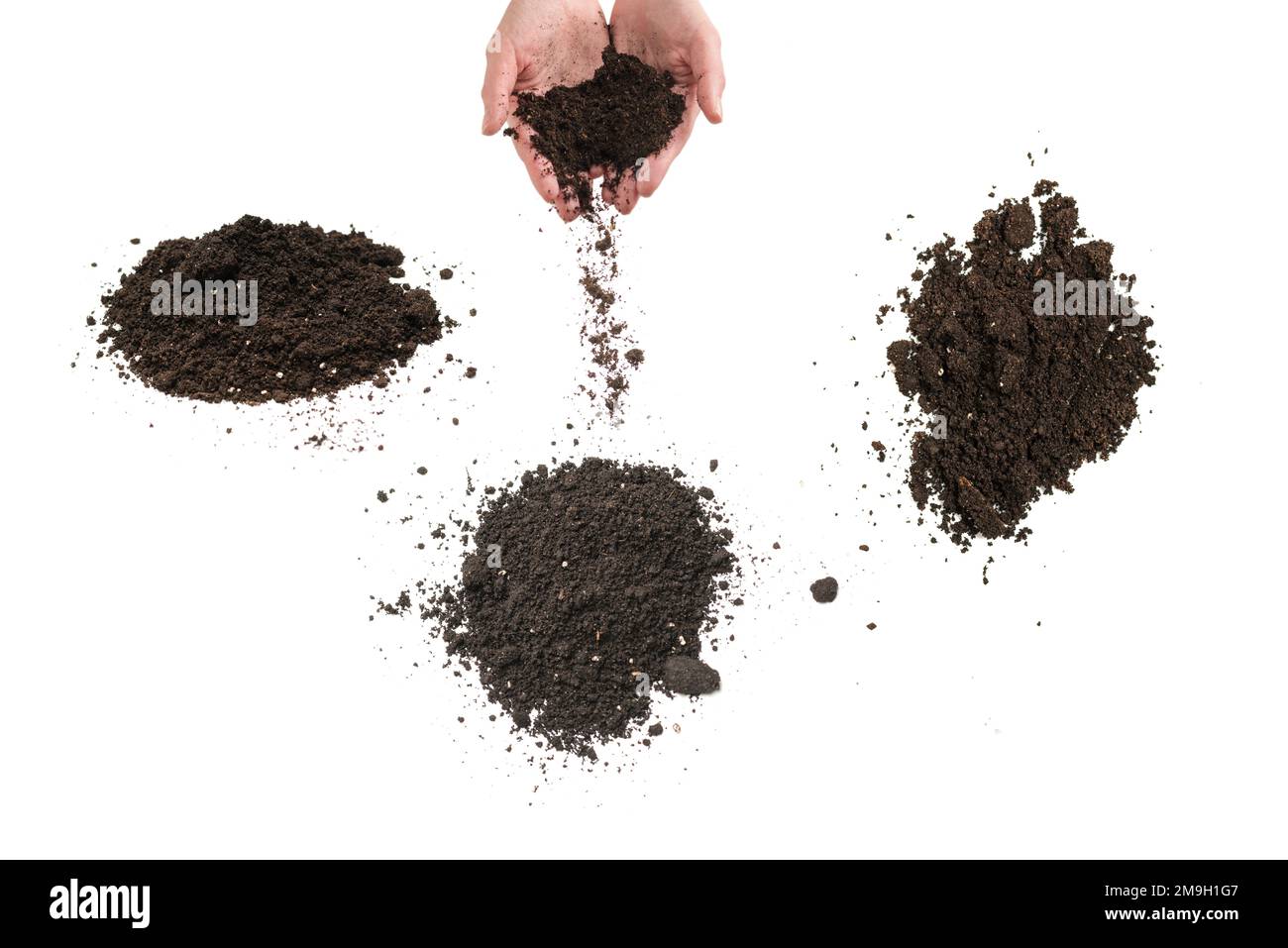 Black land for plant isolated on white background. Ground pattern Stock ...