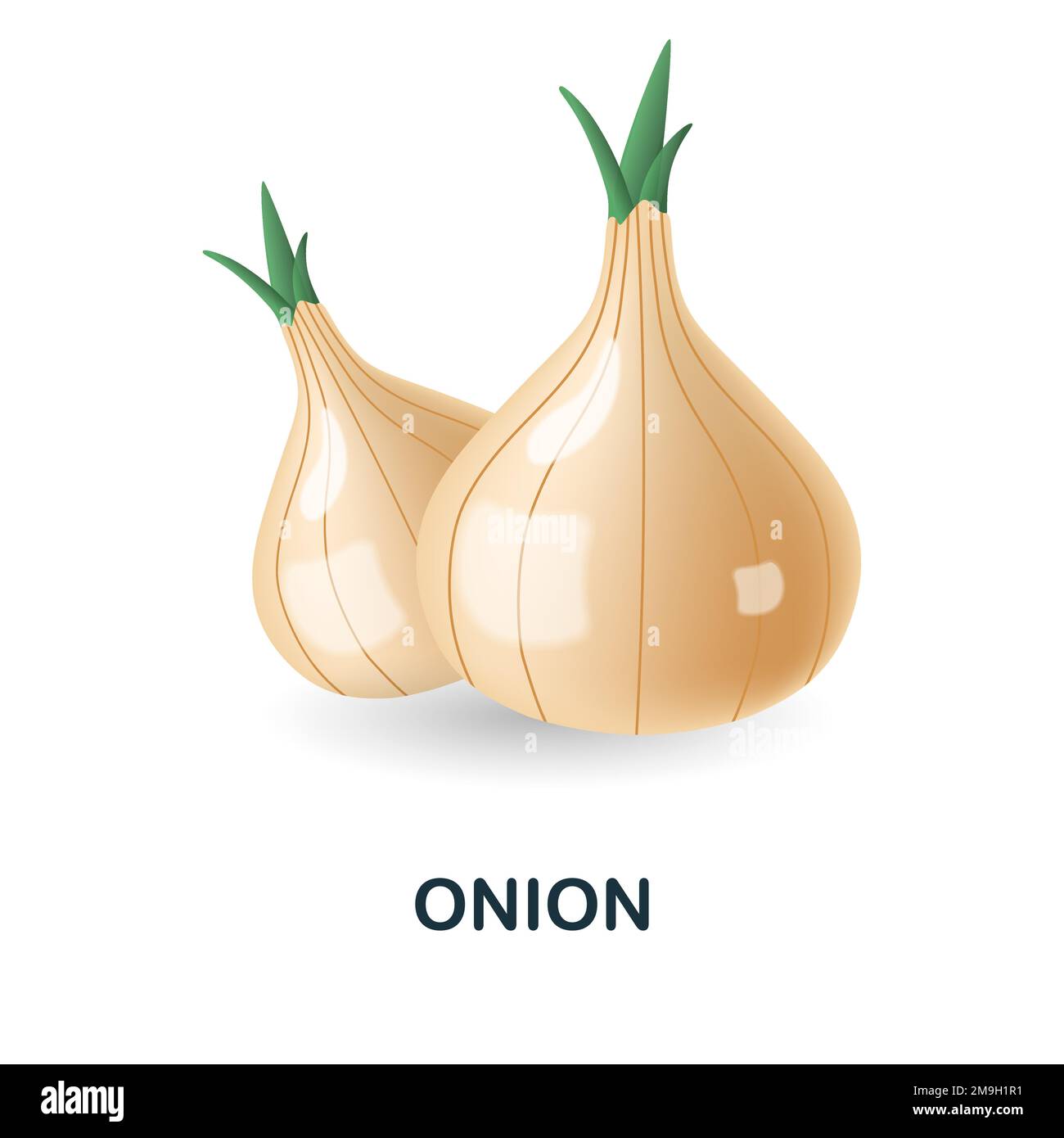 Onion icon. 3d illustration from food market collection. Creative Onion ...