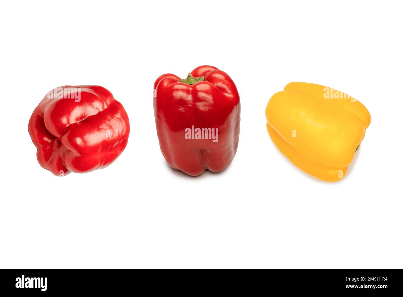 Red bell pepper isolated on white background Stock Photo - Alamy