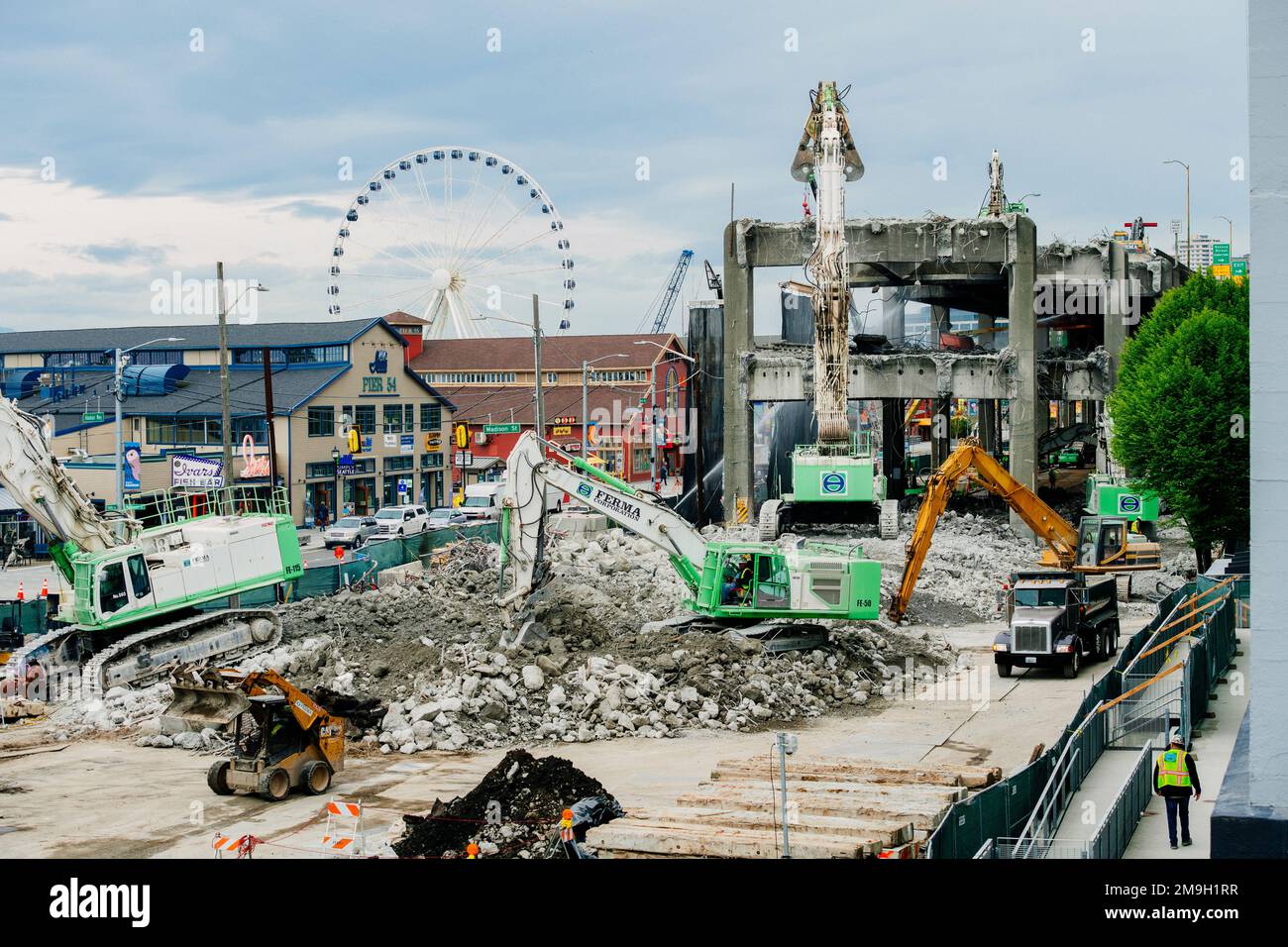 View of viaduct demolition, Seattle, Washington, USA Stock Photo - Alamy