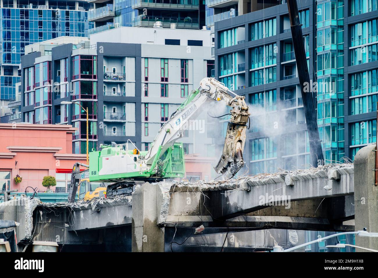 View of viaduct demolition, Seattle, Washington, USA Stock Photo - Alamy