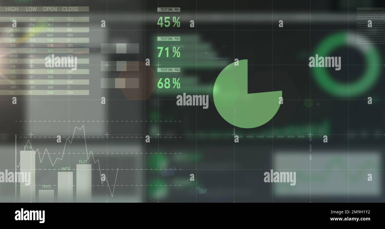 Image of data processing over black background Stock Photo - Alamy