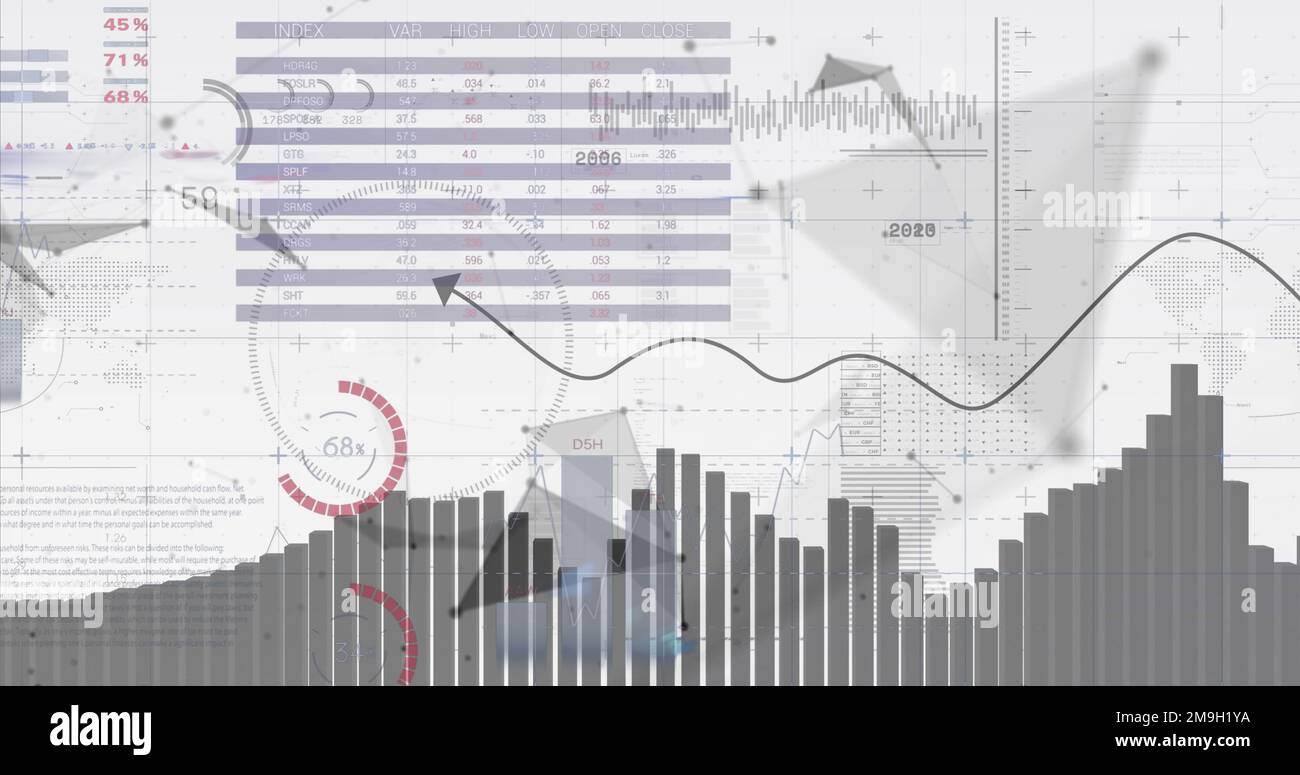Image of data processing over white background Stock Photo - Alamy