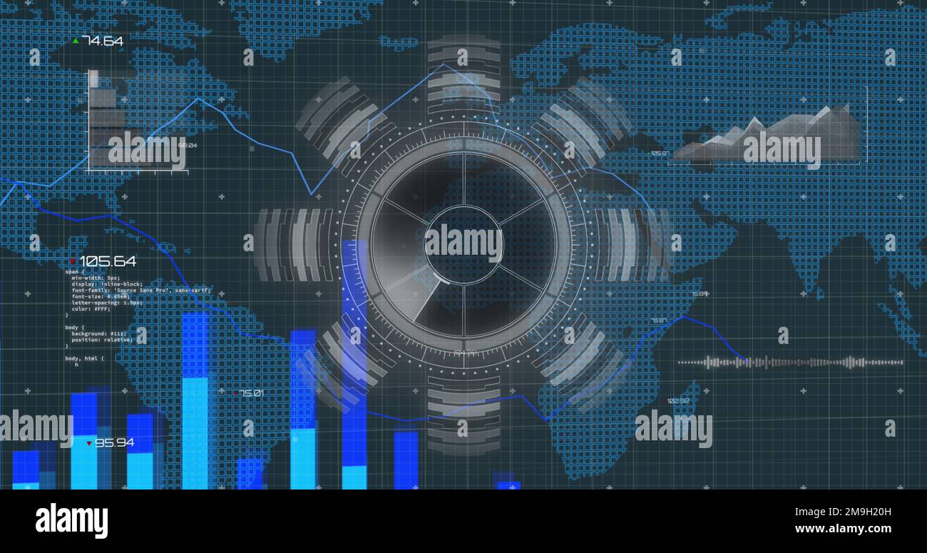 Image of data processing over scope scanning Stock Photo - Alamy