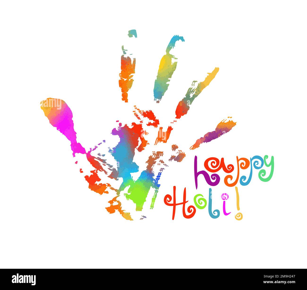 Holi festival poster wishing card design with splash of colors ...