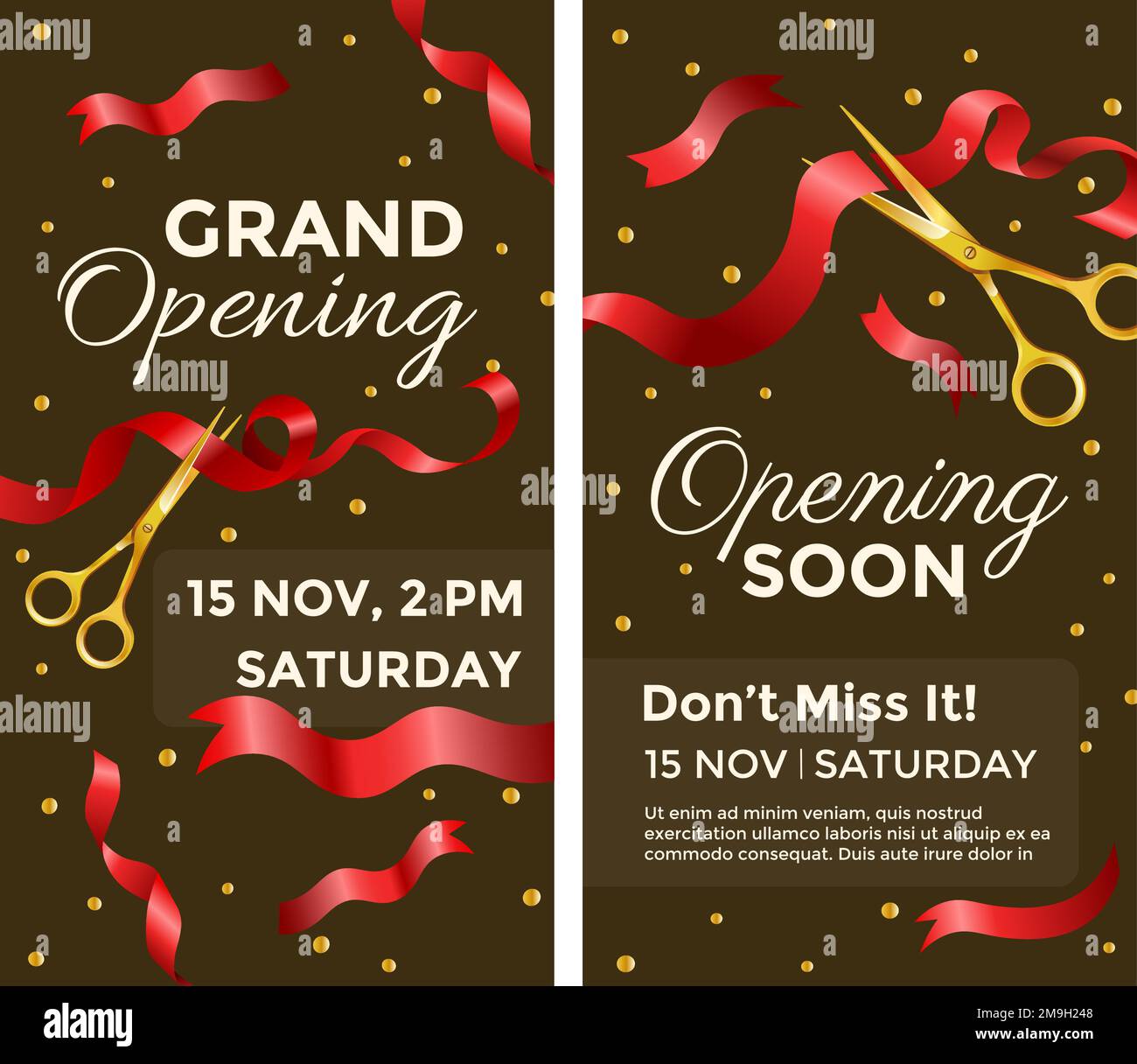 Invitation card for grand opening soon. Calligraphy text and date of ...