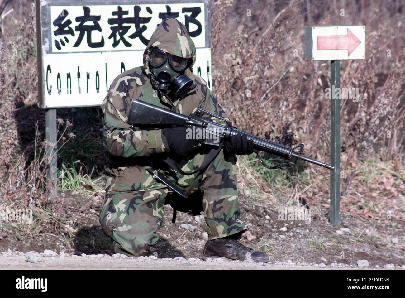 Armed with a Colt 5.56mm M16A2 Assault Rifle, US Marine Corps (USMC ...