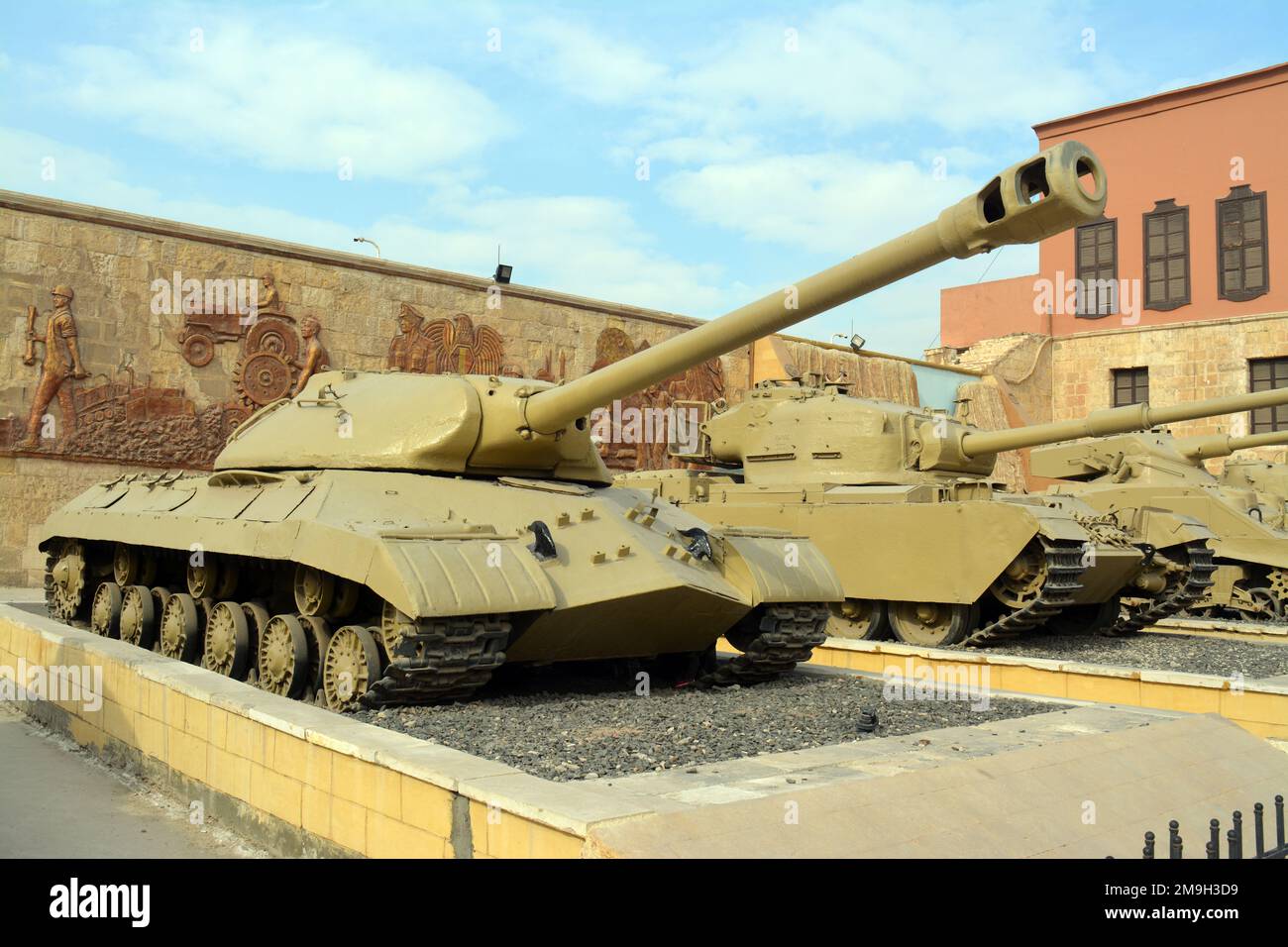 Cairo, Egypt, January 7 2023: old tanks, armored fighting vehicle used ...