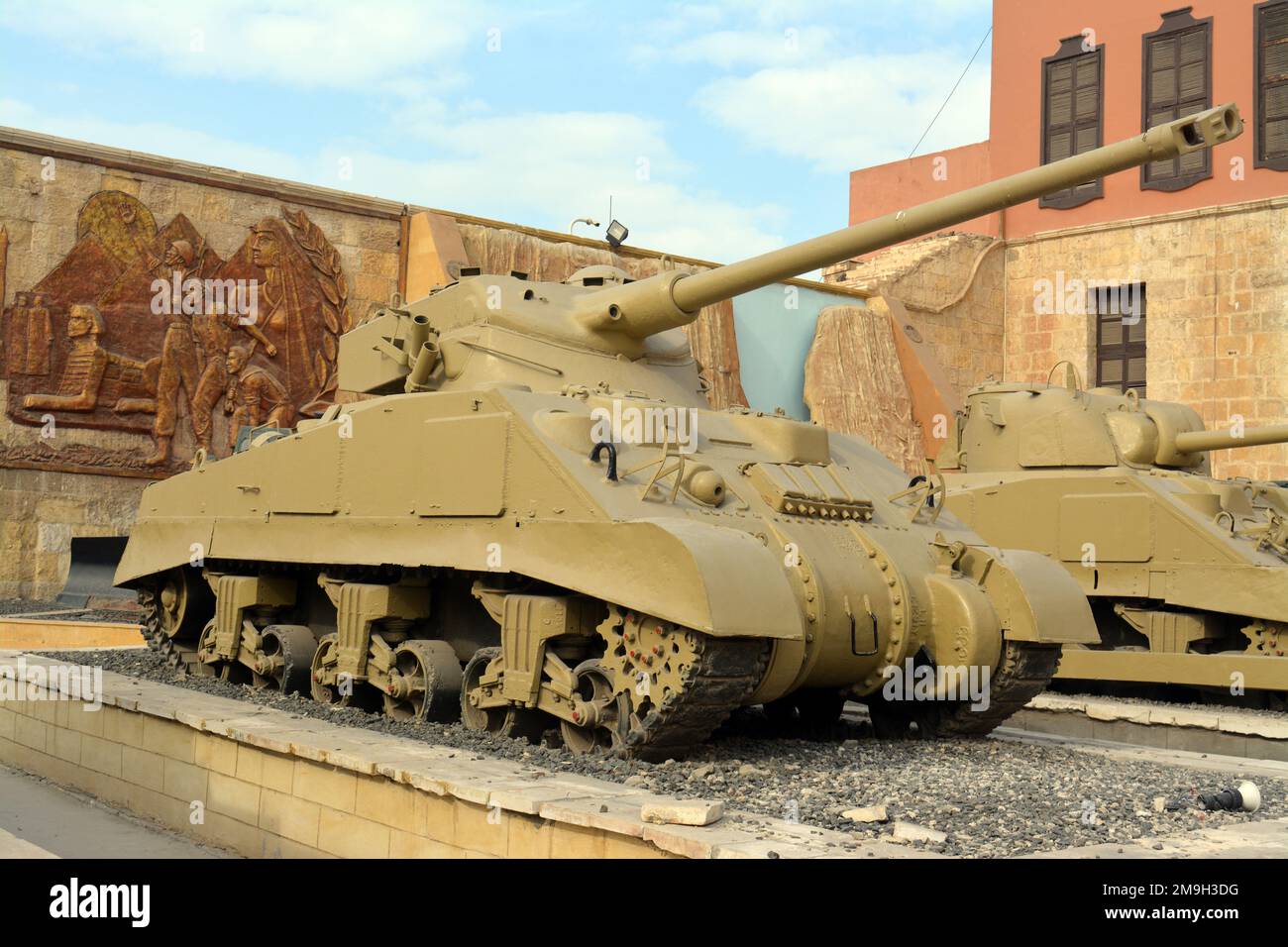 Cairo, Egypt, January 7 2023: old tanks, armored fighting vehicle used ...