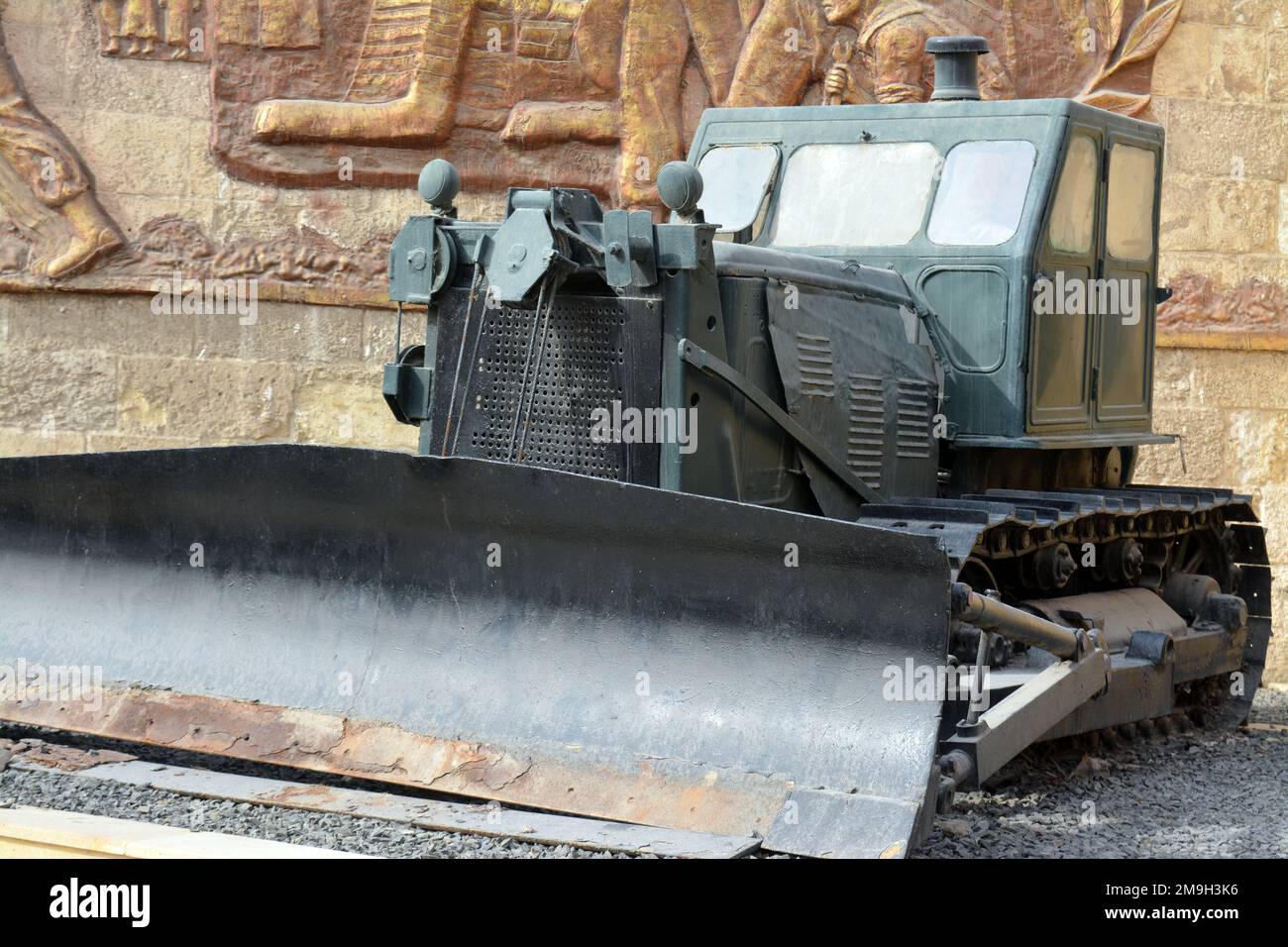 Cairo, Egypt, January 7 2023: USSR bulldozer used in construction of ...
