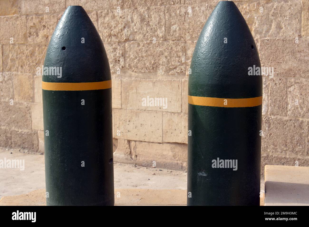 Cairo, Egypt, January 7 2023: Bombs of different types and sizes ...