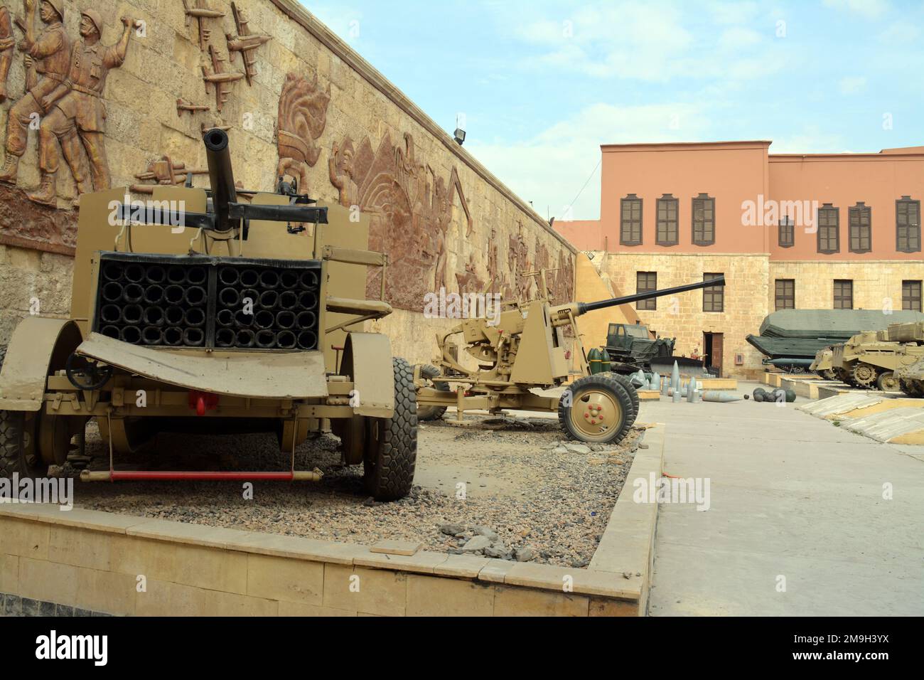 Cairo, Egypt, January 7 2023: 40mm anti aircraft air gun British made ...