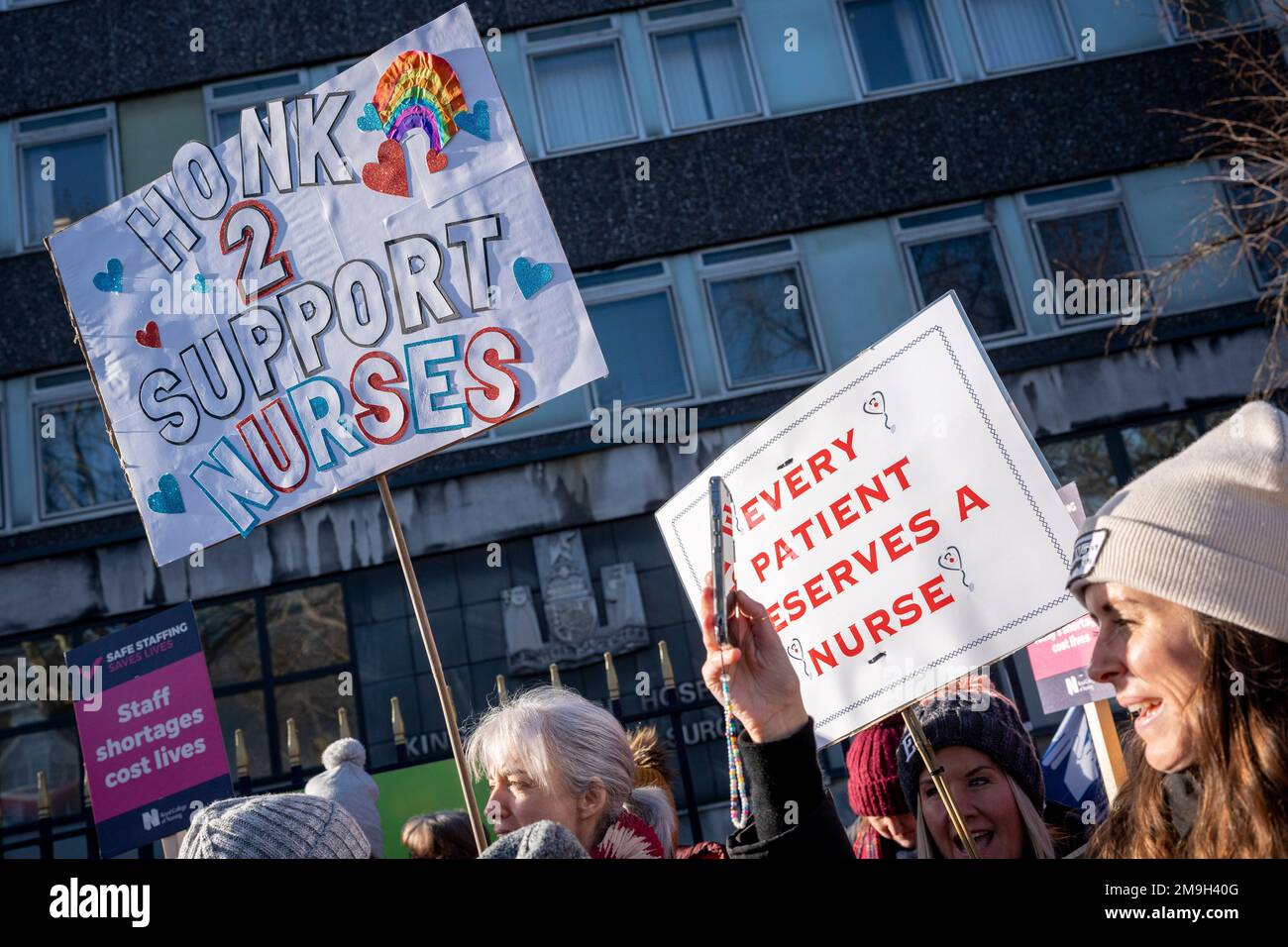 Nurses From The Royal College Of Nursing Strike For Fairer Pay And