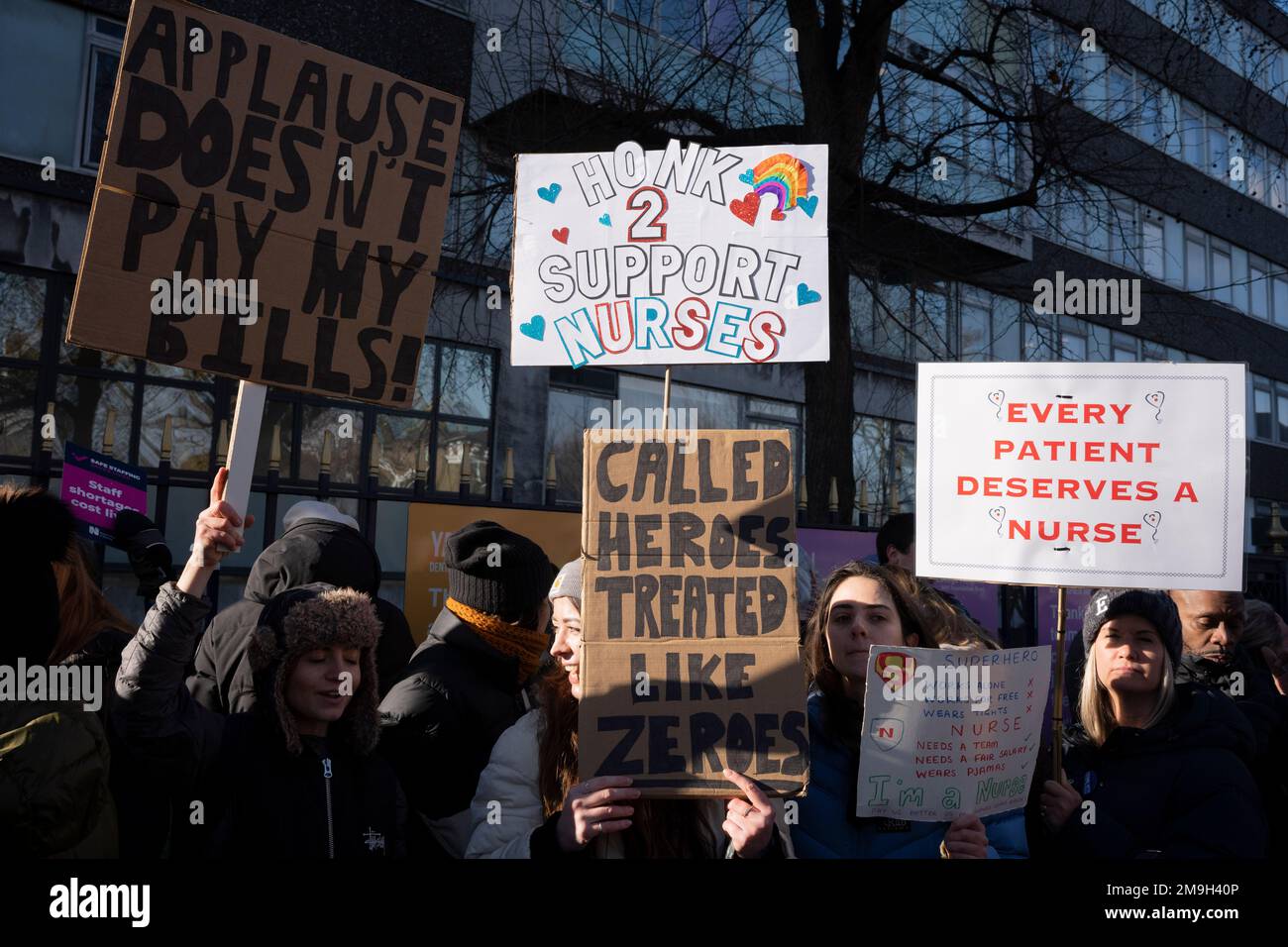 Nurses From The Royal College Of Nursing Strike For Fairer Pay And