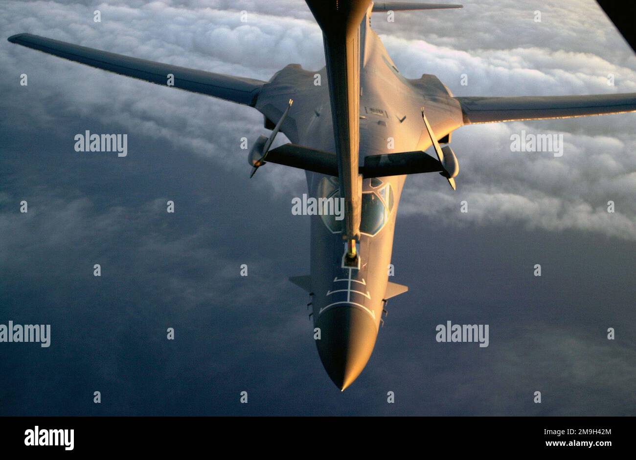 A B-1B Lancer from the 28th Air Expeditionary Wing (EW), receives fuel ...