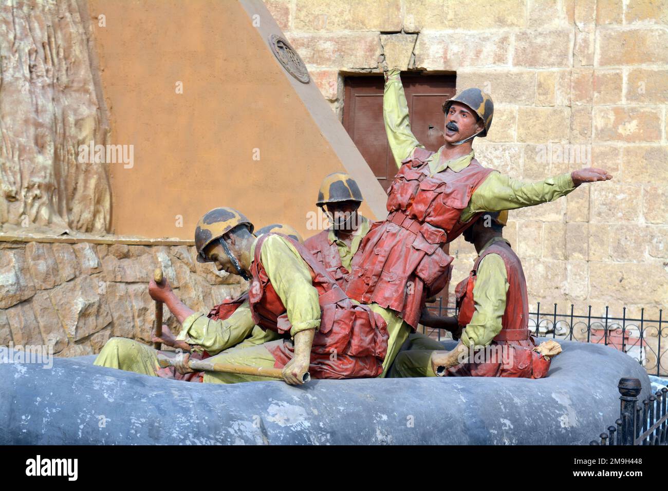 Cairo, Egypt, January 7 2023: Egyptian Soldiers crossing Suez canal and ...