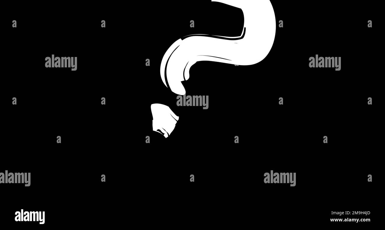 Composition of question mark on black background Stock Photo - Alamy