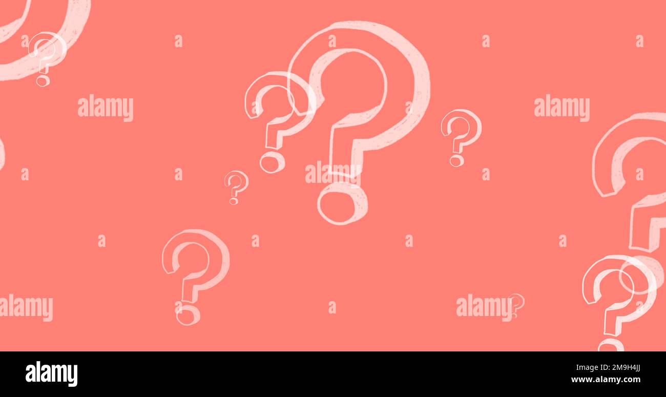 Composition of question marks on pink background Stock Photo - Alamy