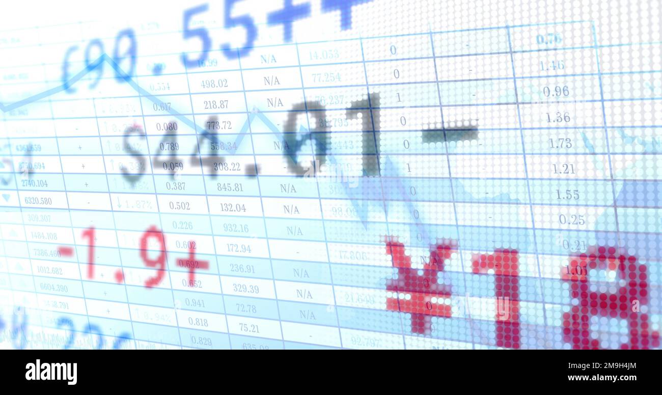 Image of stock market with graph on white background Stock Photo - Alamy