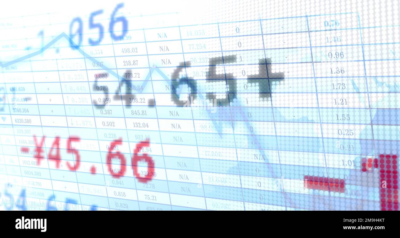 Image of stock market with graph on white background Stock Photo - Alamy