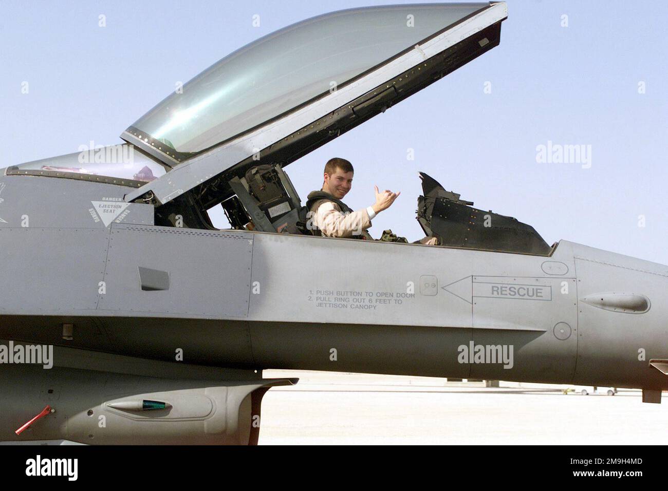 Fighter pilot First Lieutenant (1LT) Dave "A-Bee" DeAngelis gives a ...