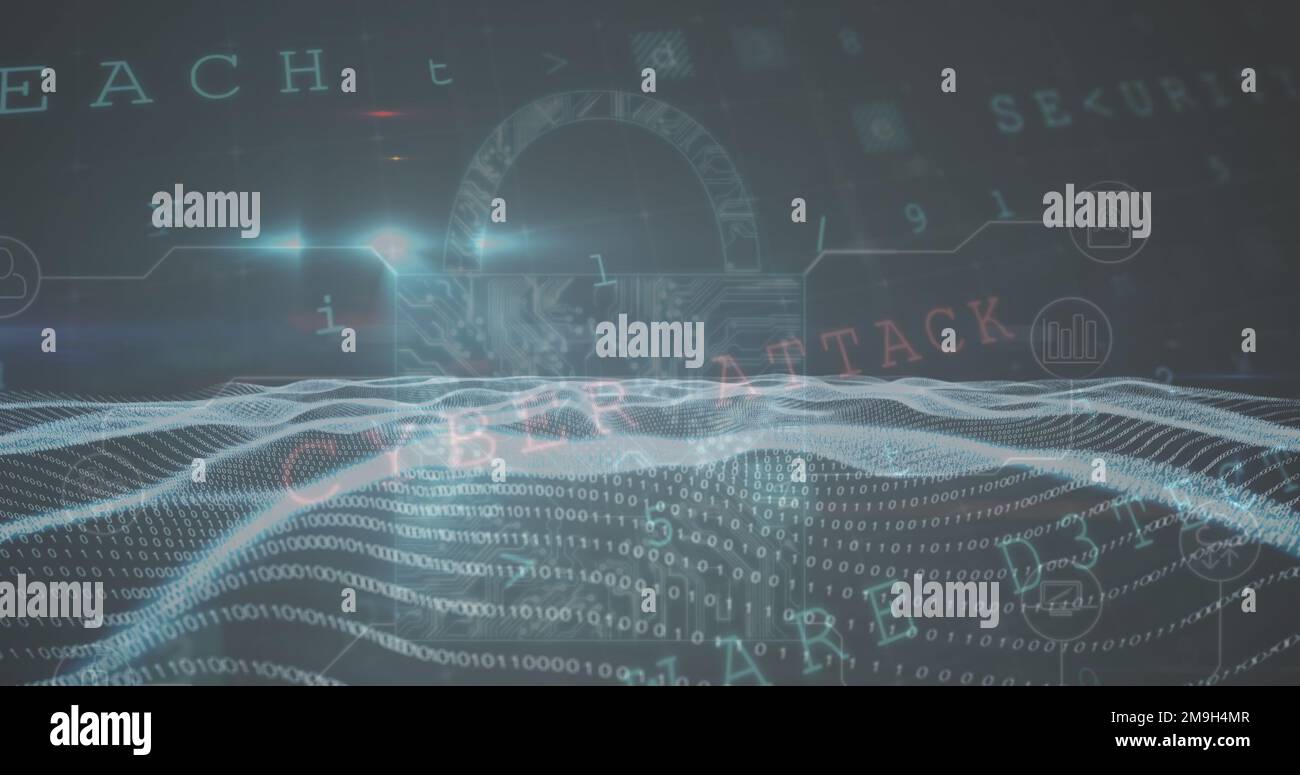 Animation digital interface padlock warning hi-res stock photography and images - Alamy