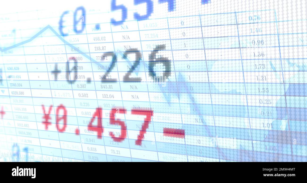 Image of stock market with graph on white background Stock Photo - Alamy