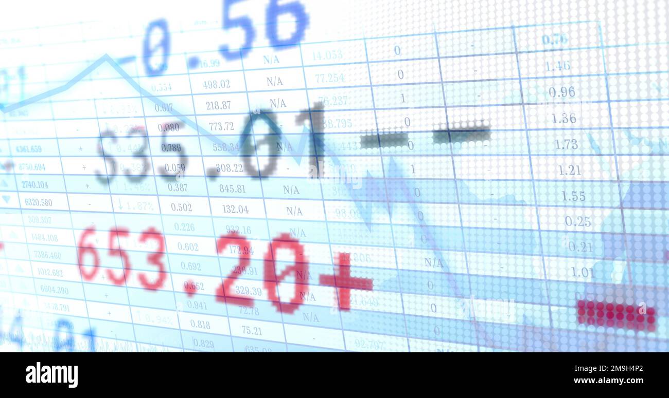 Image of stock market with graph on white background Stock Photo - Alamy