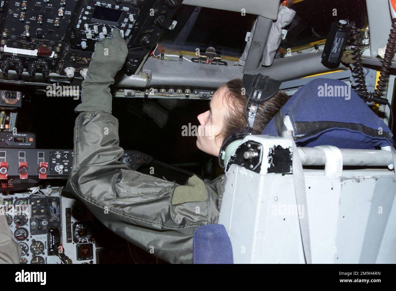 United States Air Force (USAF) First Lieutenant (1LT) performs her KC ...
