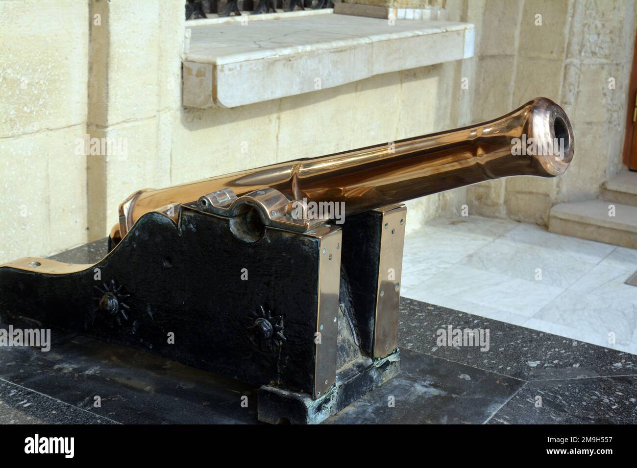 Cairo, Egypt, January 7 2023: copper gun cannon made for decoration ...