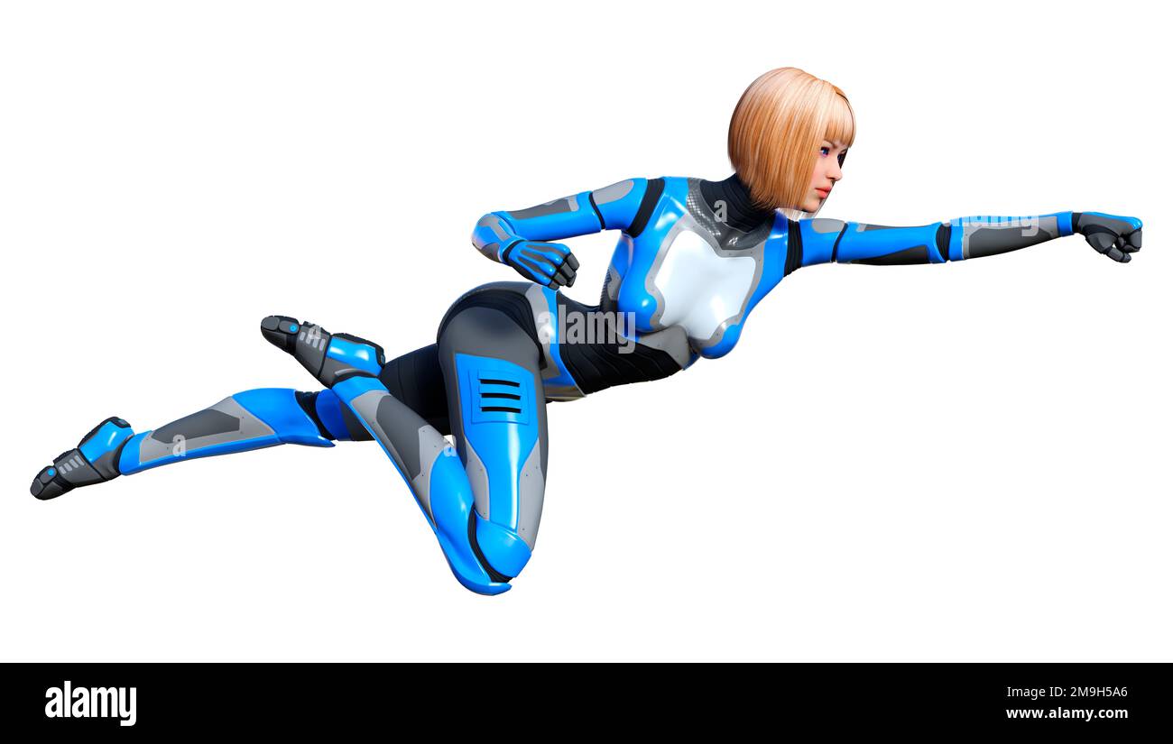 3D rendering of a female robot isolated on white background Stock Photo ...